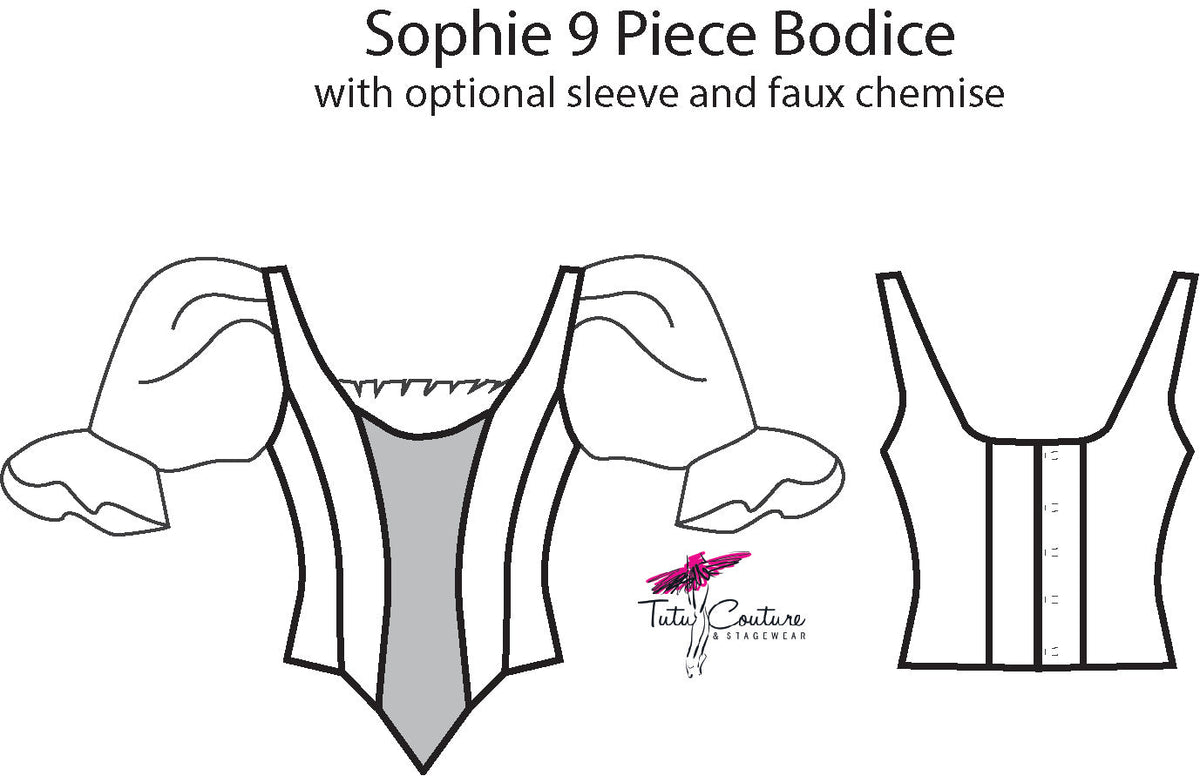 Sophie 9pc Bodice Pattern PDF Digital Download – Tutu Couture and Stagewear